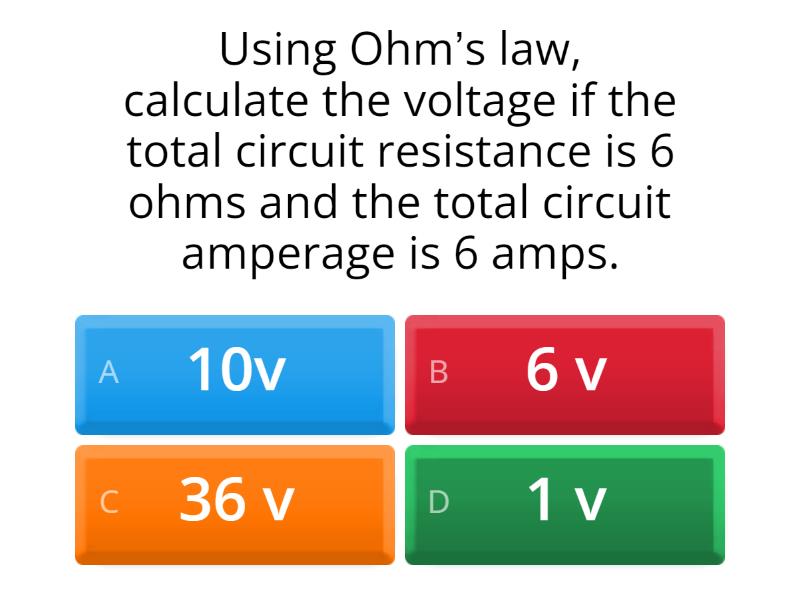Ohms Law Questions - Cuestionario