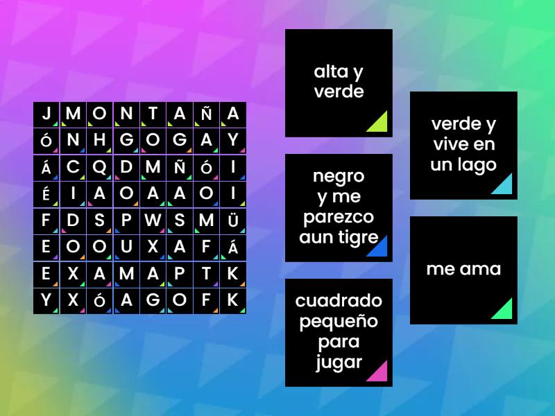 Adivina el acertijo - Sopa de letras
