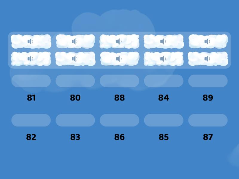 les nombres 80-89 - Match up