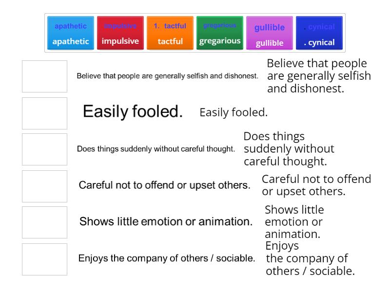 Vocabulary Meaning Out and About 2 - Match up