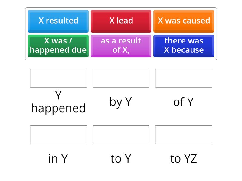 Cause and result - Match up