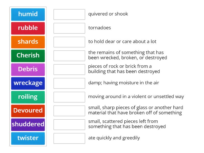 Vocabulary -Storyworks Tornado - Match up