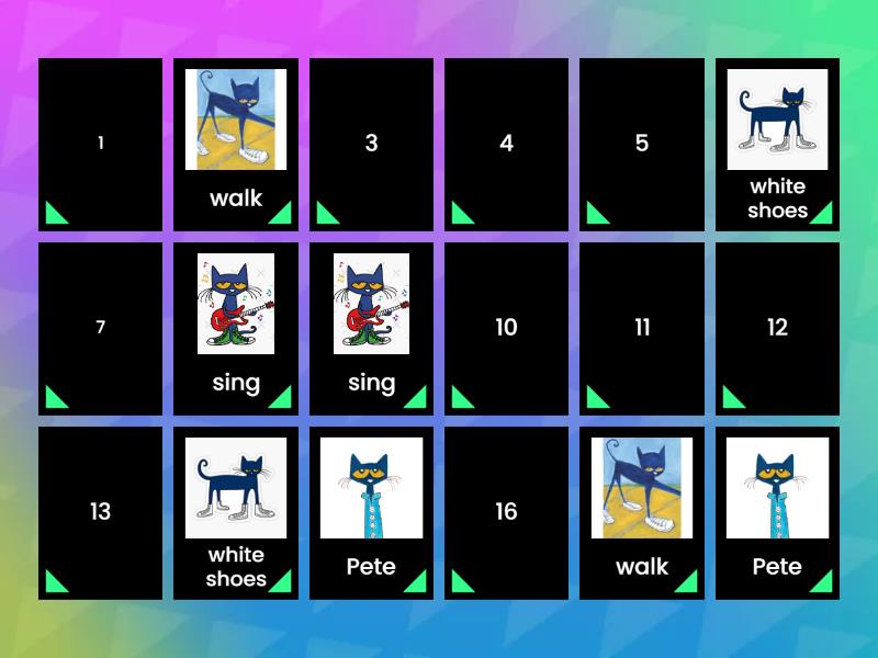Memory game - Pete the Cat - I Love My White Shoes - part 1 - MEIE ...