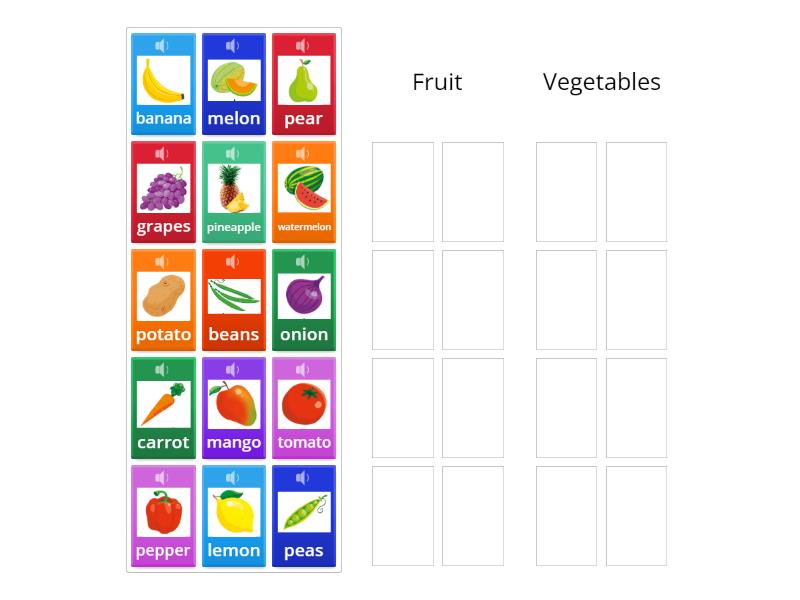 Unit 8.1 - Fruit & Vegetables - Group sort