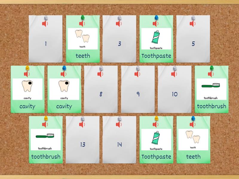 Brush your teeth Vocabulary - Matching pairs