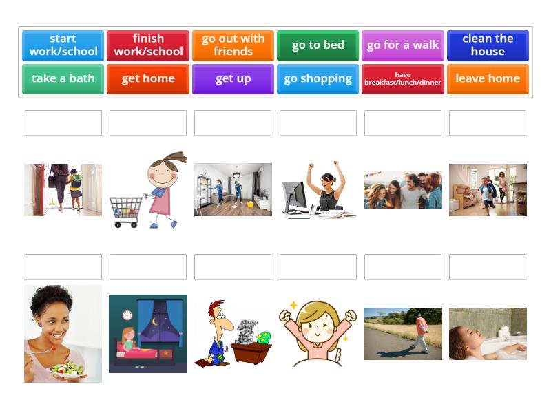 2.1. daily routines vocabulary - Match up
