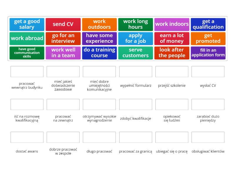 Brainy 8 unit 6 (part 2) - choosing/looking for a job - Match up