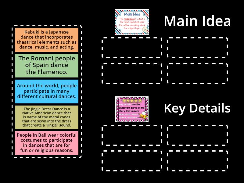 Main Idea vs. Key Details Practice - Group sort