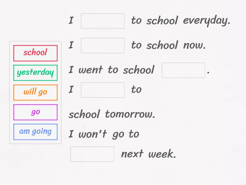 Fill in the sentences! - Missing word