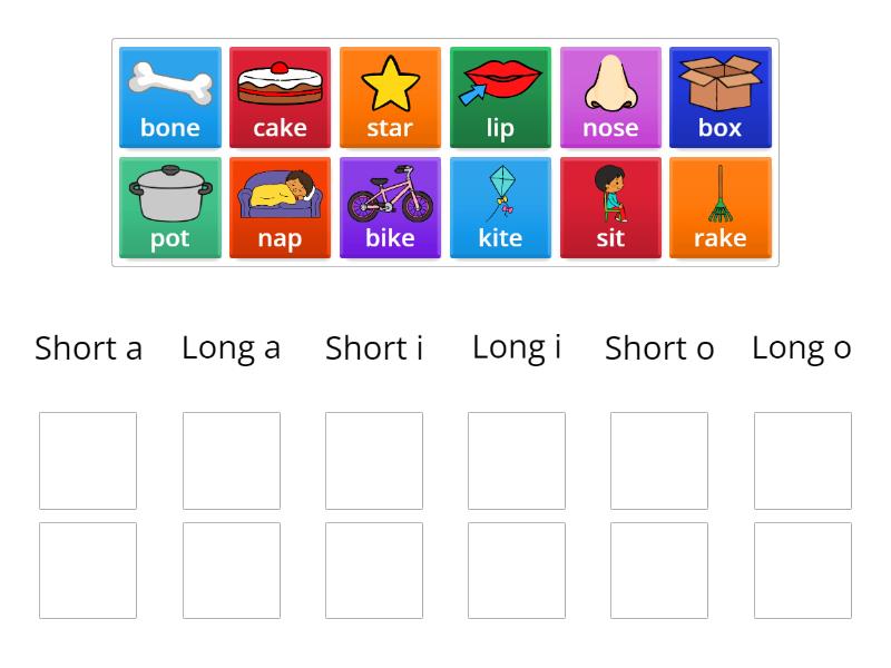 Short and long vowels sorting - Group sort