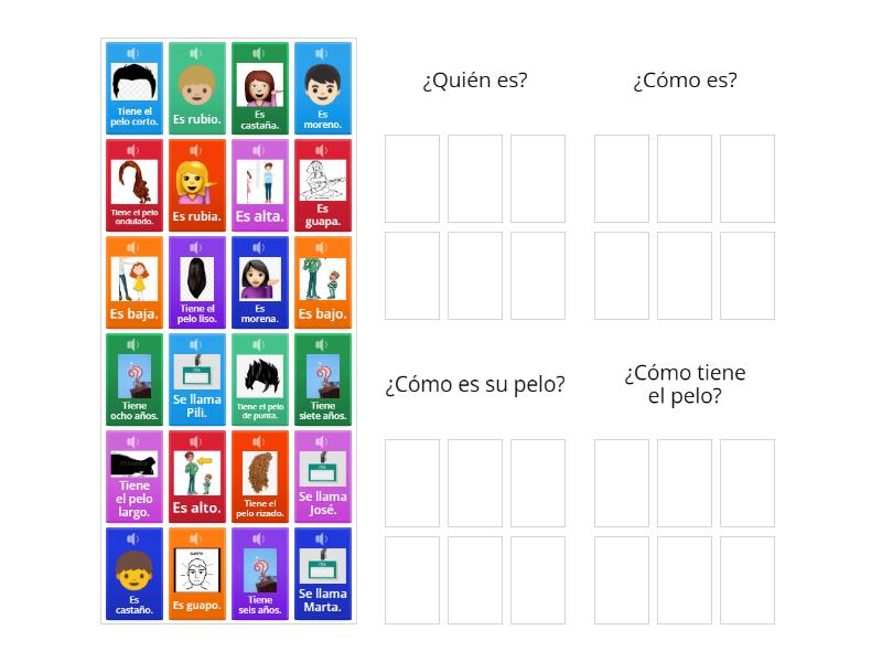 U1. Esta es mi familia - ¿Cómo es? (Descripciones) - Group sort