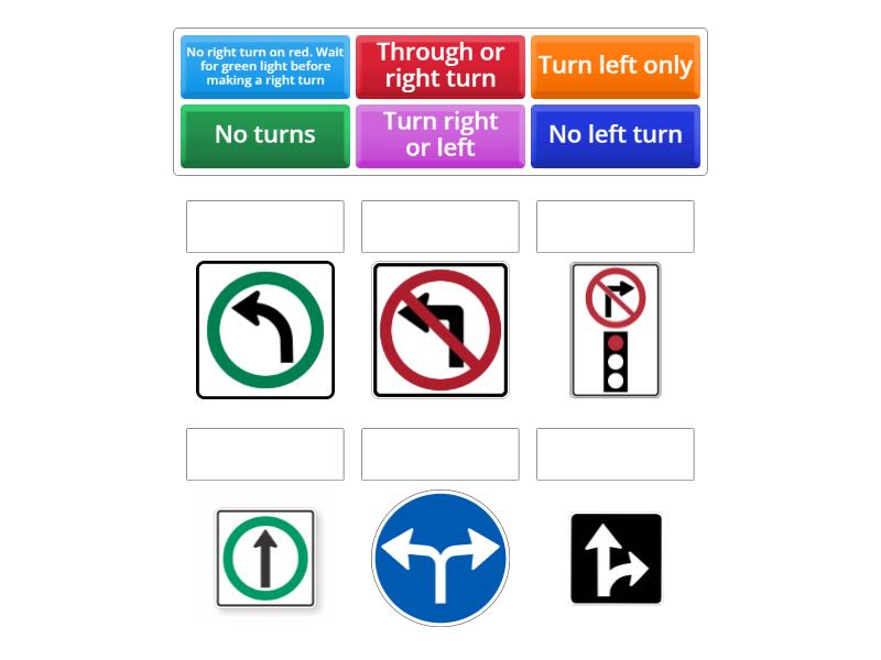Turn control signs - Une las parejas