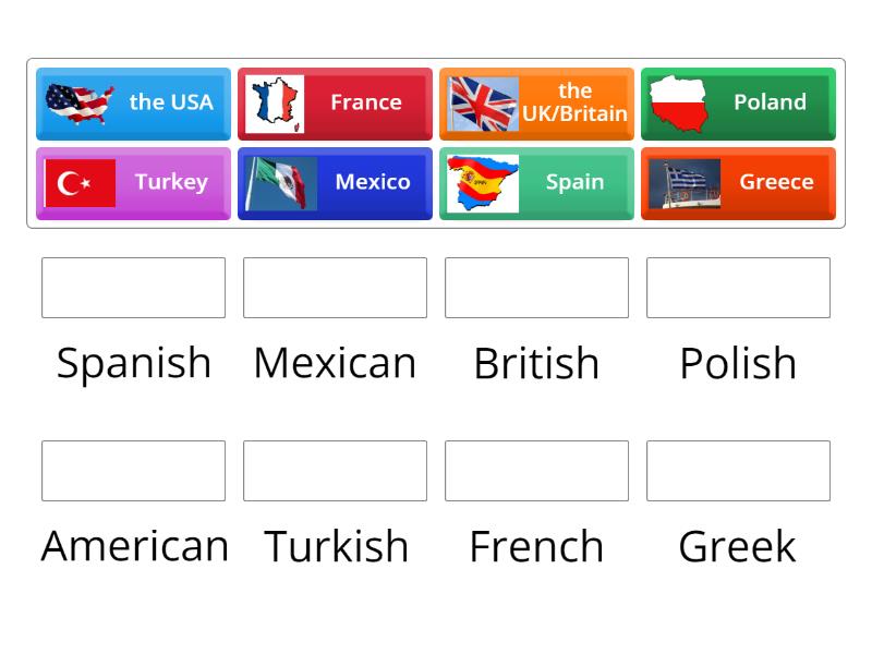 Welcome 2 Unit 1 Lesson 1 Nationalities - Match up