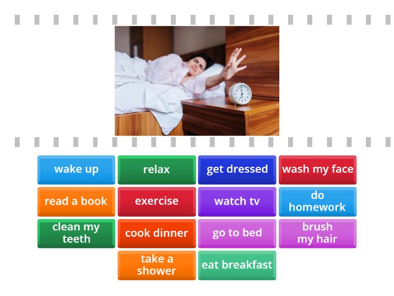 Daily routines match activity - Find the match