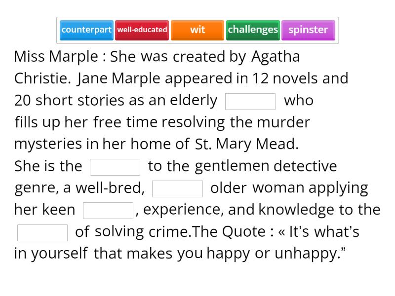 Detective 2 - Complete the sentence