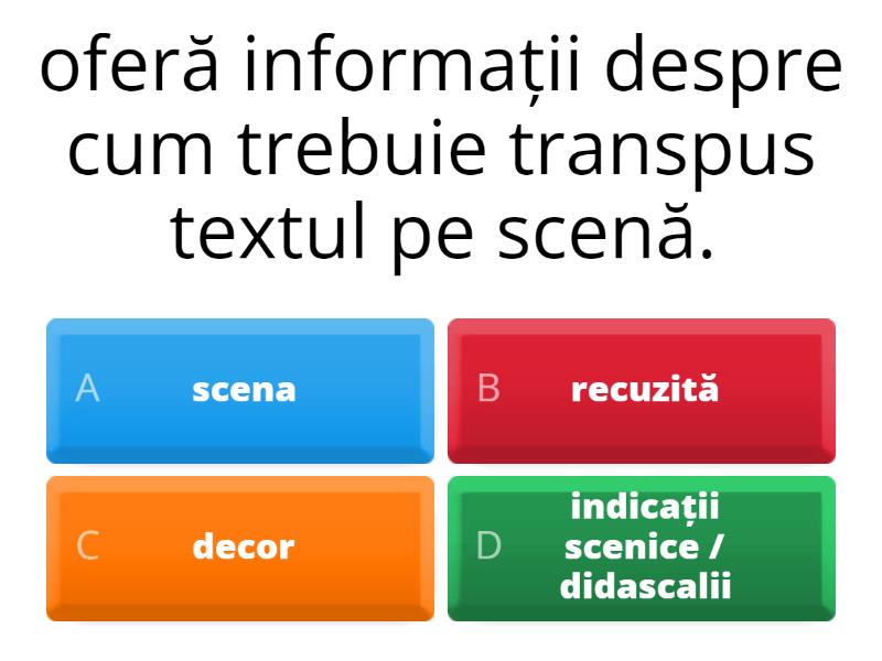 Textul dramatic - Quiz