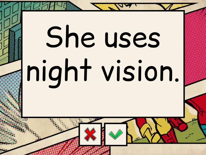 I use night vision. to use night vision - Flash cards