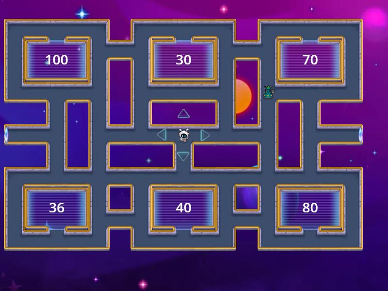 Tabuadas = Multiplication table - Perseguição em labirinto