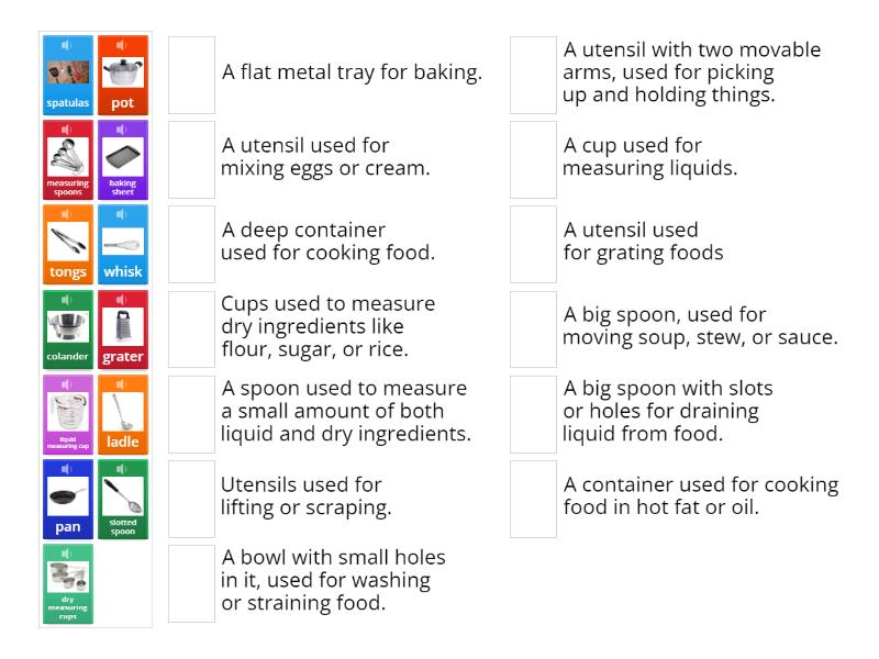 Kitchen Equipment - Match up