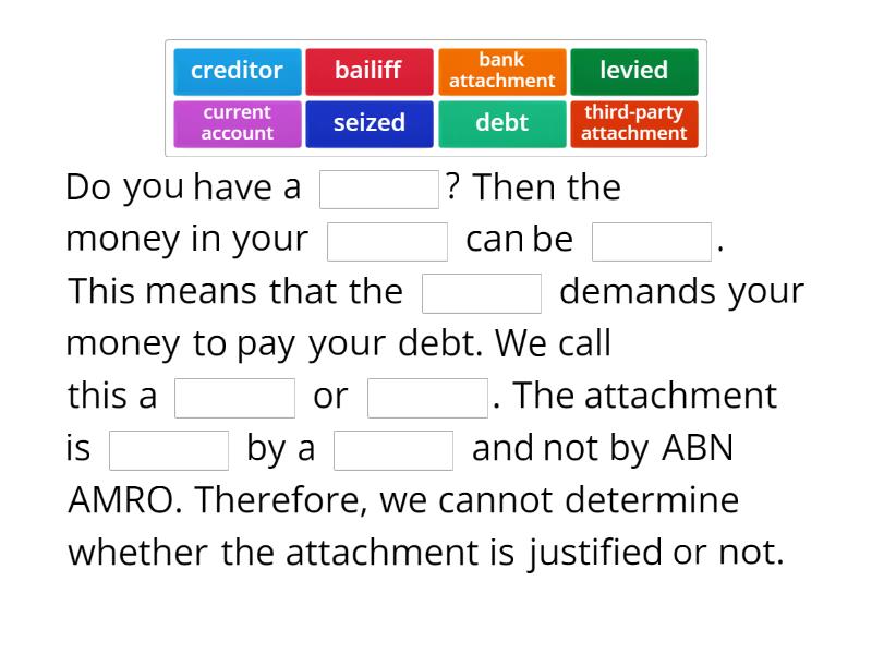 Debt text - Missing word