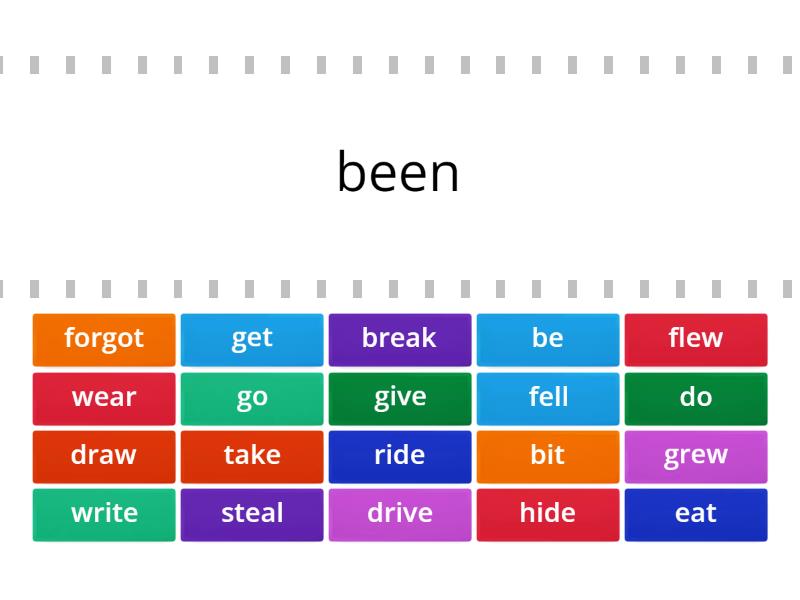 past participle verbs - Find the match