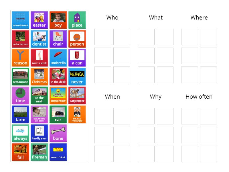 WH Question Answers 2 - Group sort