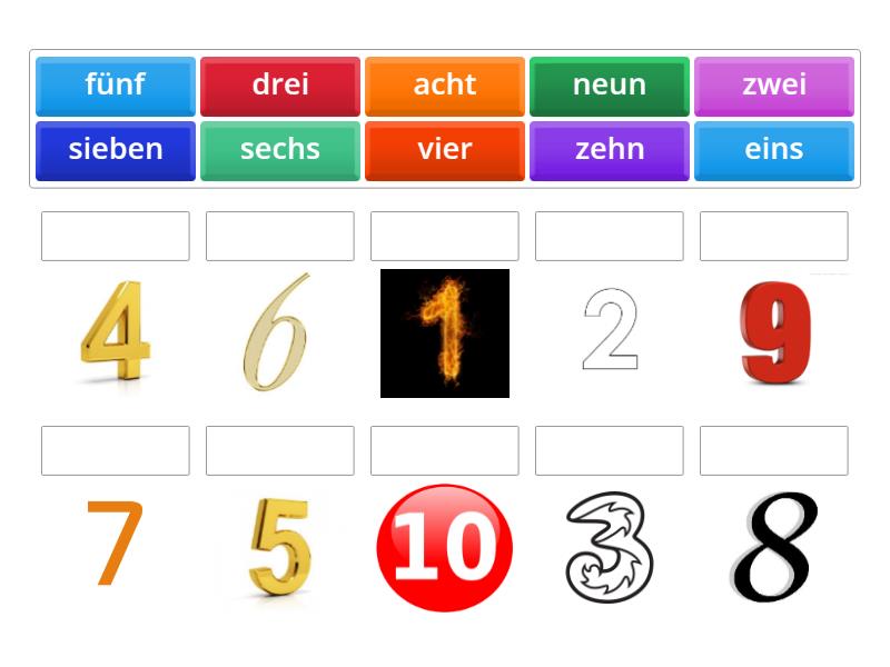 die zahlen - 1-10 - Match up