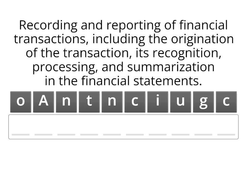 Accounting Concepts - Anagram