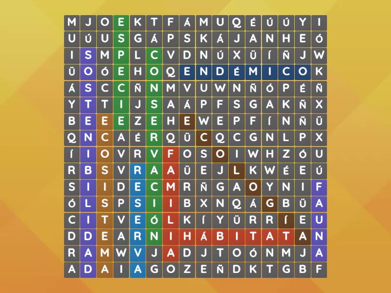 Sopa de letras. Clasificación y conservación de la biodiversidad ...