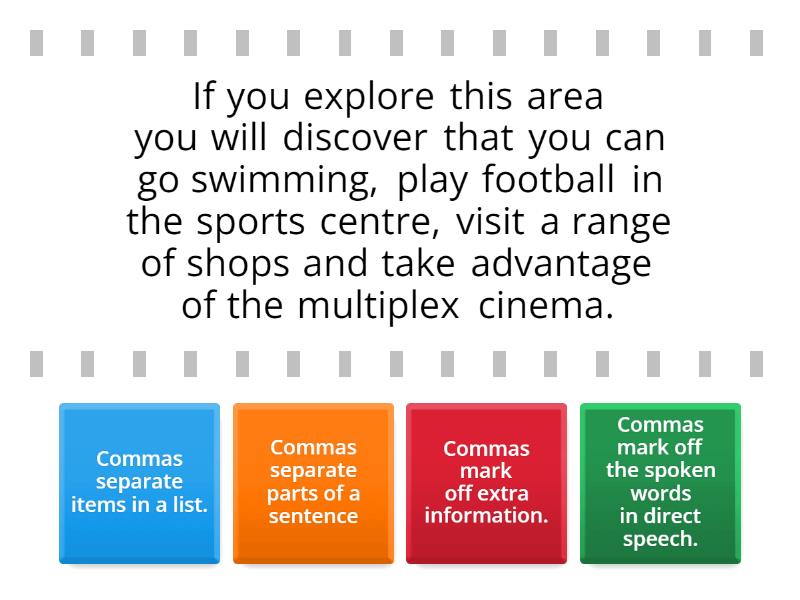 How are the commas being used? - Find the match