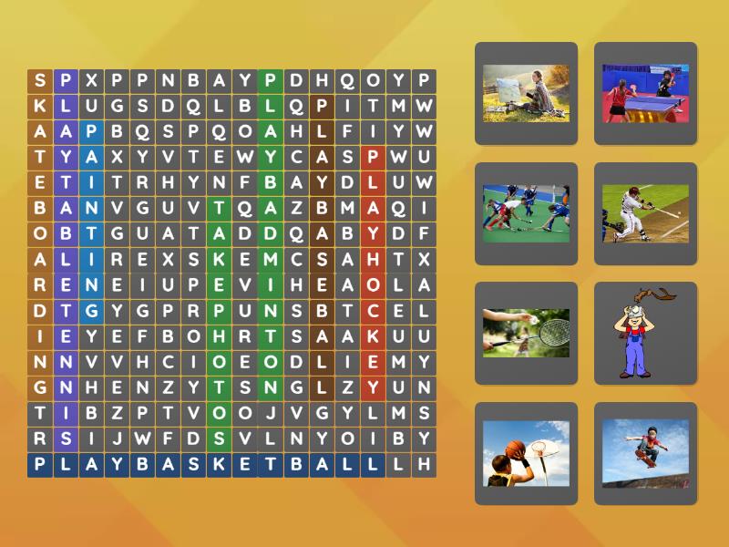 HOBBIES - Sopa de letras