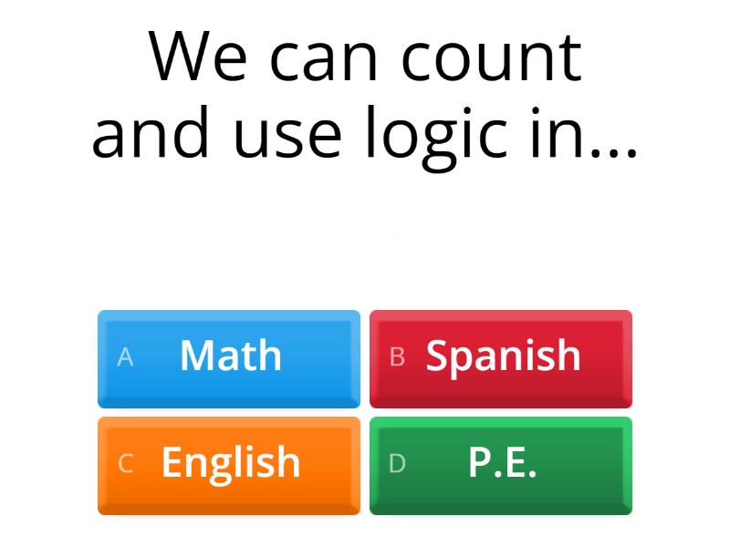 Things we can do in different school subjects - Cuestionario