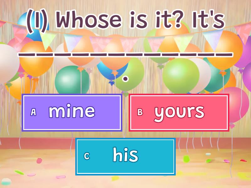 Possessive Pronouns - Quiz