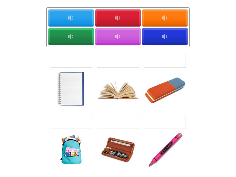 SCHOOL OBJECTS - Match up