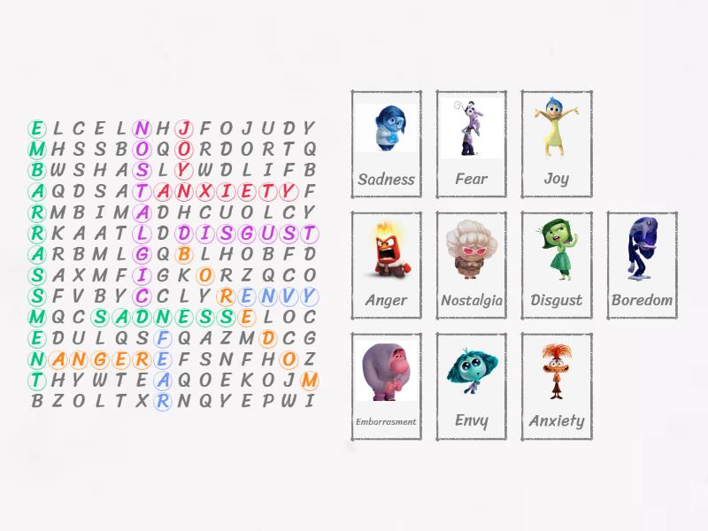 INSIDE OUT! - Wordsearch
