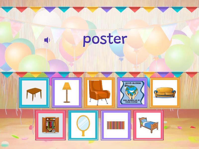 Super Minds 2-Unit 5-My Bedroom - Find the match