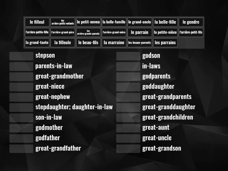 Chemins 1 - Contextes 3A - Vocabulaire extra - Match up