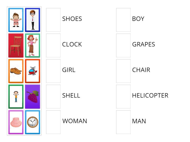 STARTERS VOCABULARY - Match up