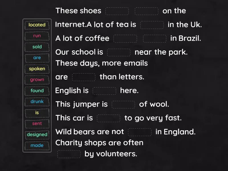 6A - Present simple passive - Complete the sentence
