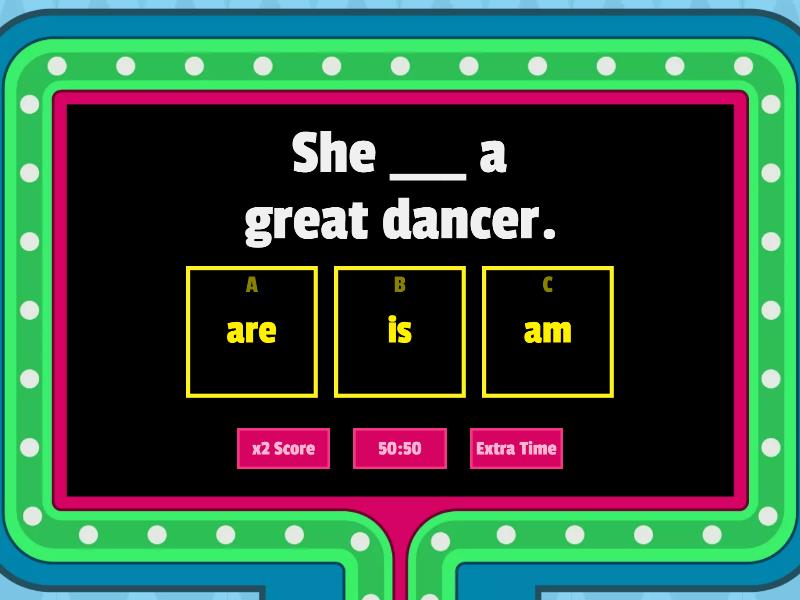 Verb to be-Simple Present - Gameshow quiz