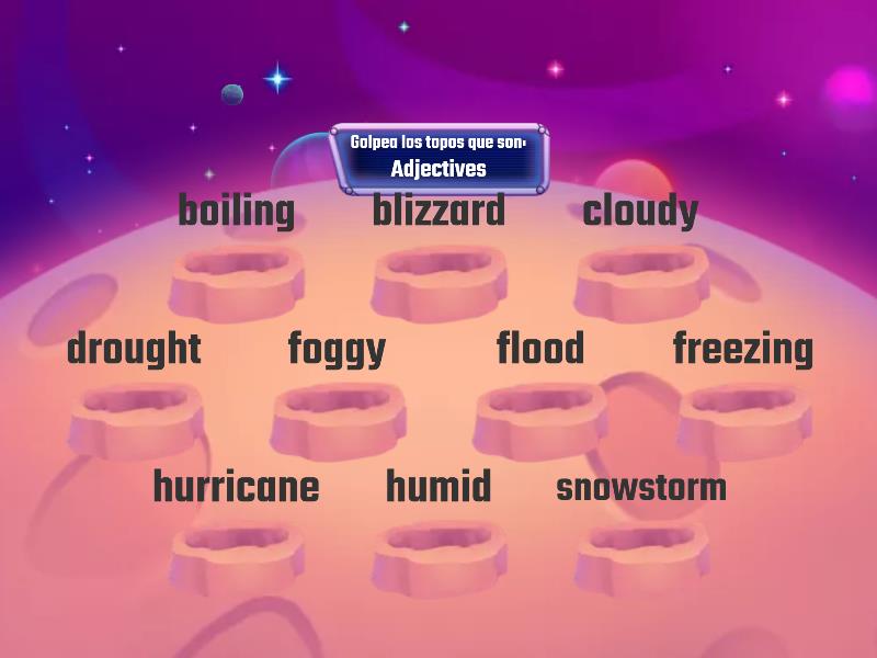 Weather adjectives - Whack-a-mole