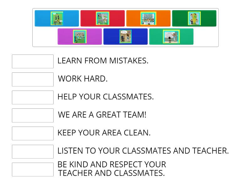 CLASSROOM RULES - Match up