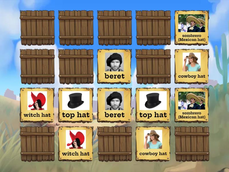 'Hat' memory game - Matching pairs