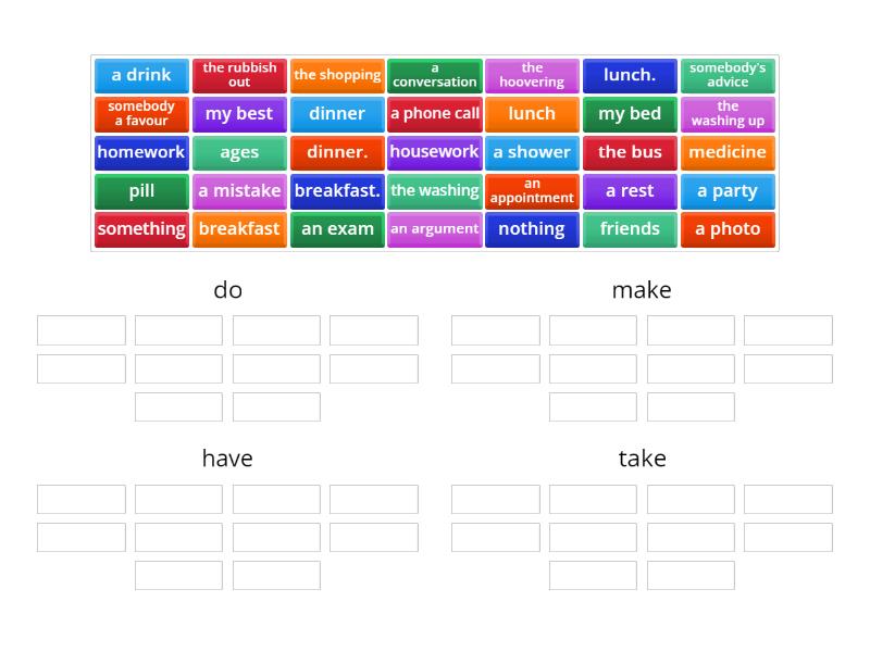 Solution Elementary Do/Make/Have/Take - Group sort