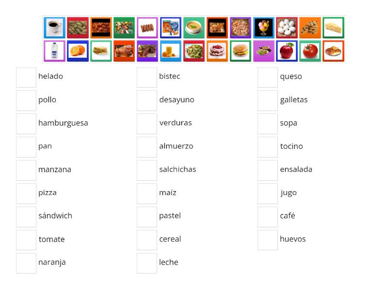 La comida - Match up