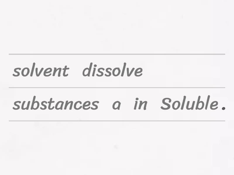 Separating substances - the sentences - Unjumble