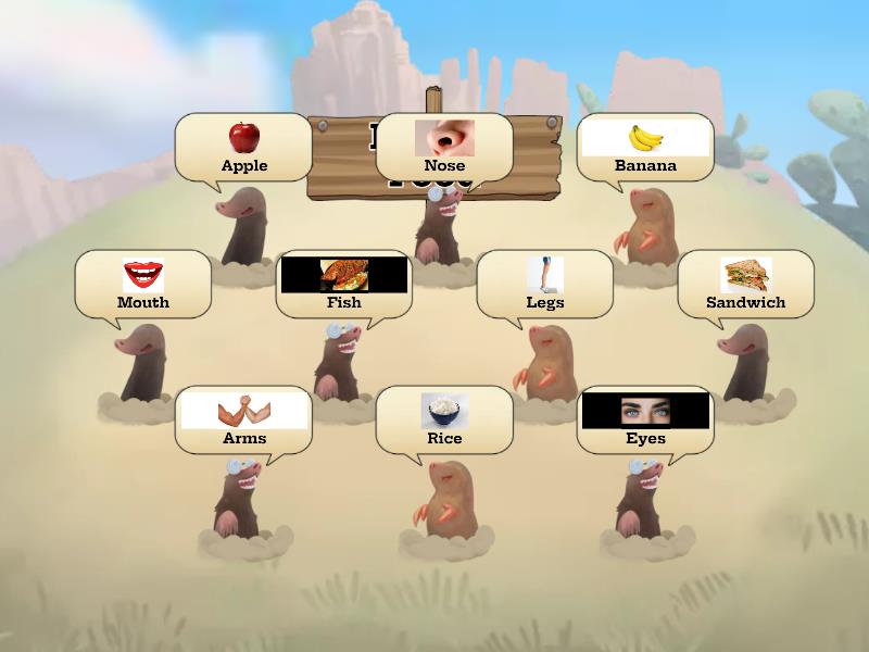 Grade 3 Food - Whack-a-mole