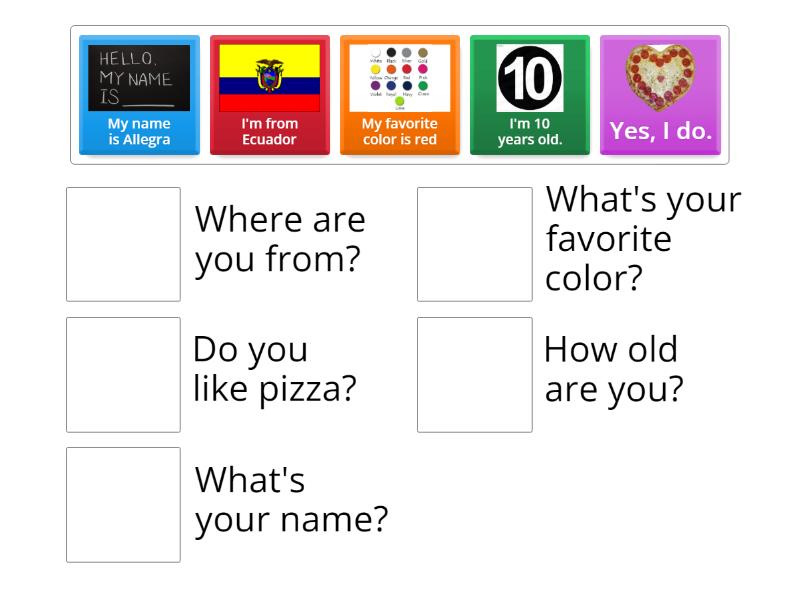 Game of Introducing yourself - Match up
