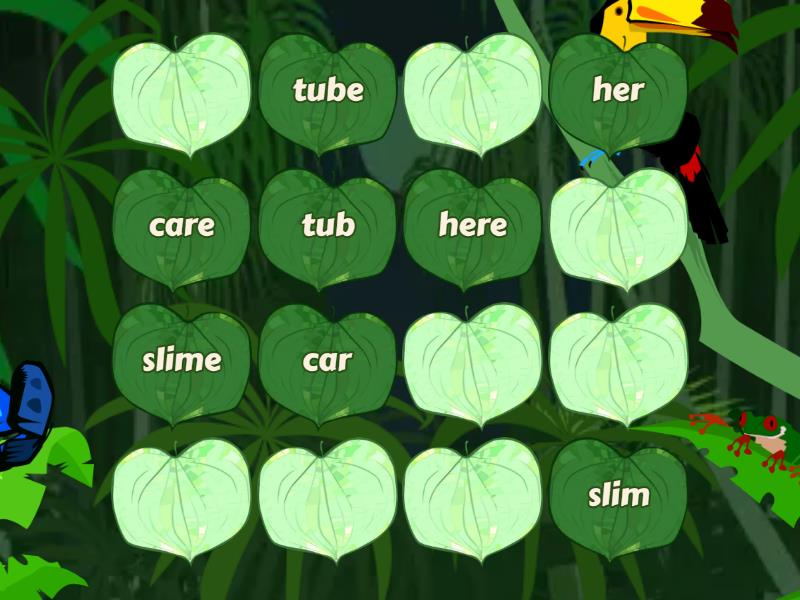 Memory game! Closed and Silent-e pairs - Matching pairs