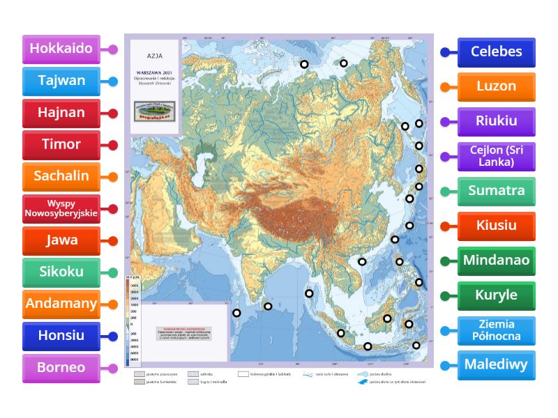Wyspy Azji - Labelled diagram